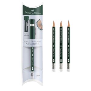 faber-castell perfect pencil castell 9000 and 3 count pencil refill - #2 lead pencil, sharpener and pencil extender (pack of 1)