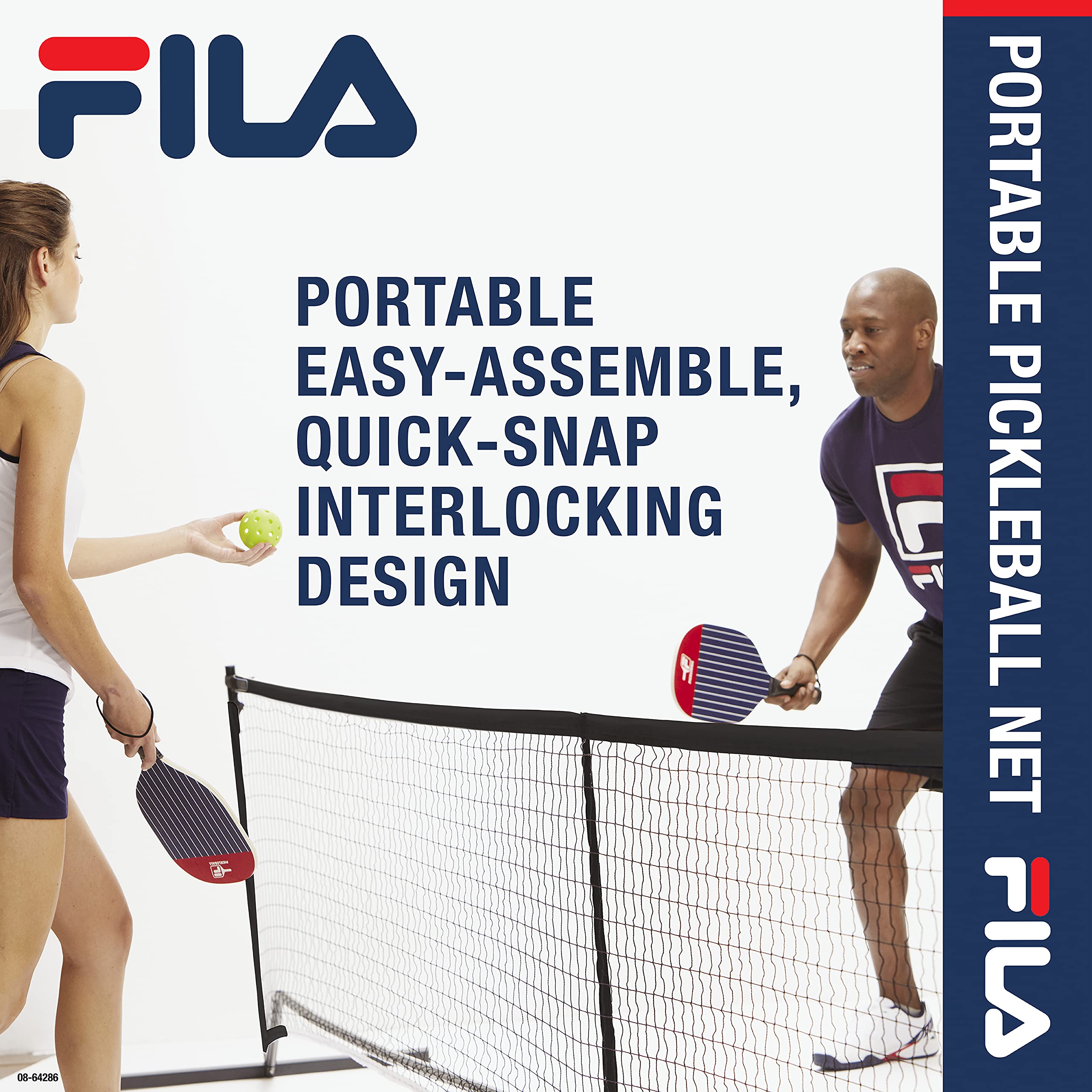 FILA Accessories Pickleball Net - Pickle Ball Game with Net Regulation Size 22 ft - All-Weather Pickle Ball Mesh Net - Includes Carry Bag - Durable, Quick & Easy Setup