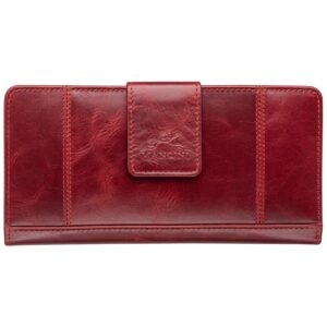 mancini casablanca full grain leather rfid secure clutch wallet, red, one_size, 8700373-rd