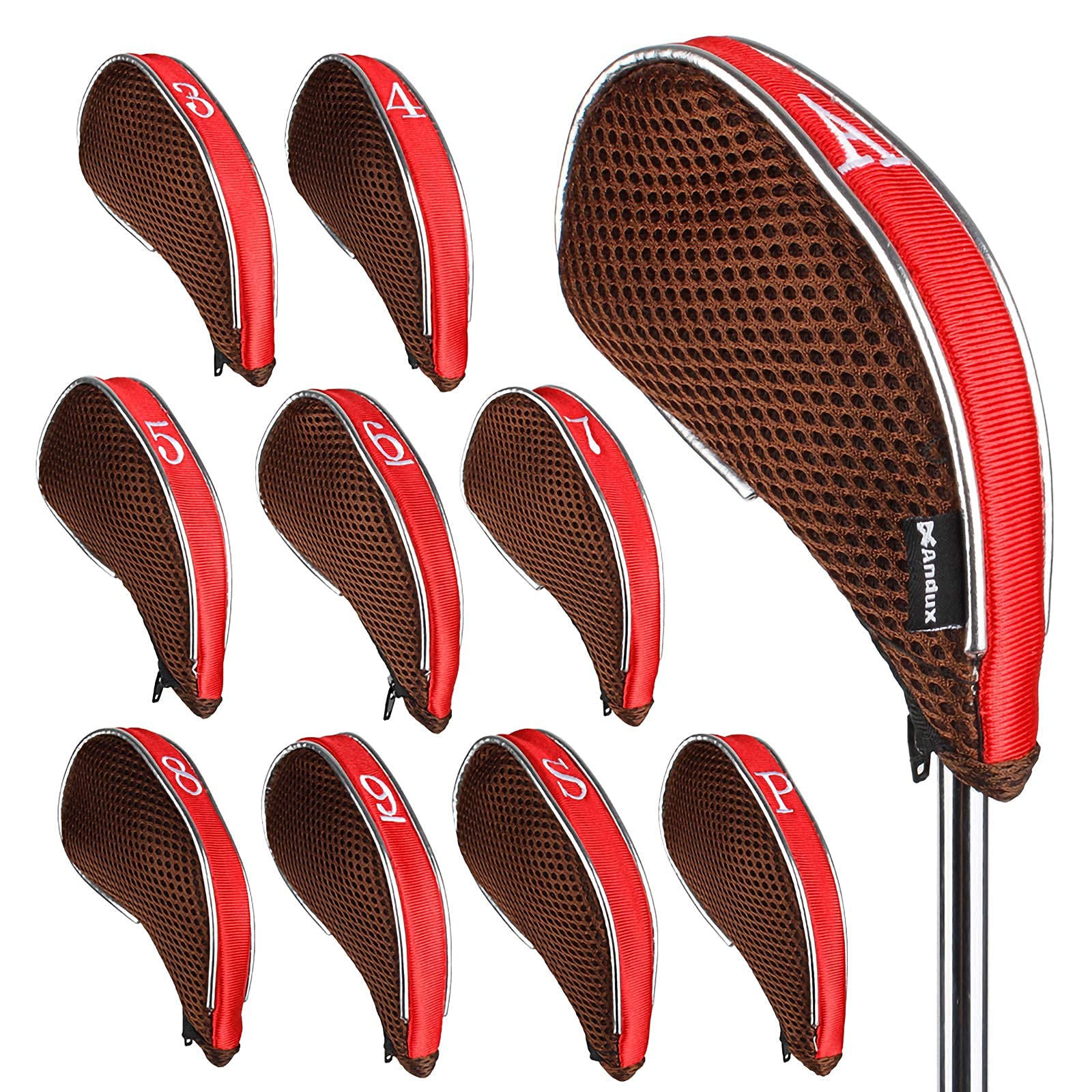 Andux (3 Hybrid Covers + 3 Wood Covers +10pcs/Set Iron Head Covers