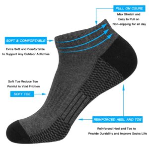 COOVAN 10 Pack Mens Ankle Low Cut Socks Athletic Cushion Casual Socks