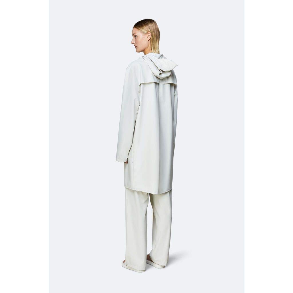 RAINS Waterproof Long Jacket - Off White - L/XL