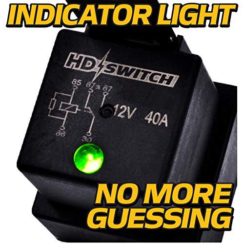 HD Switch Waterproof Relay w/LED Indicator Replaces Hella 4RD-960388-31 - 4RD-960 388-22 - 4RD-960 388-06 - 4RD96038831-4RD96038822-4RD96038806 12VDC