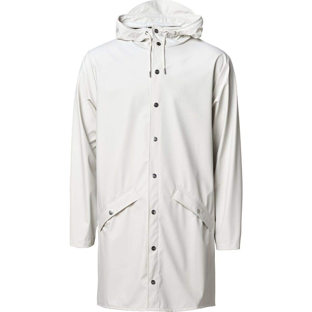 RAINS Waterproof Long Jacket - Off White - L/XL