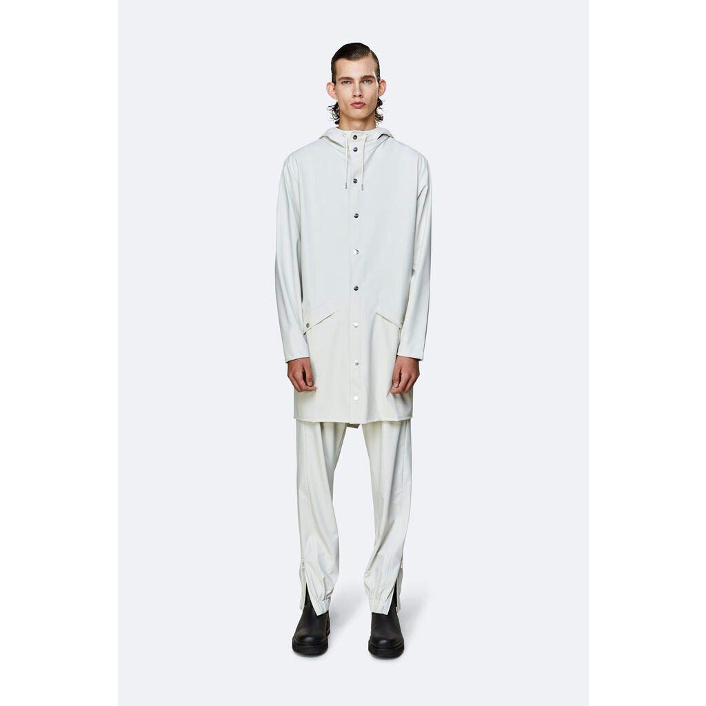 RAINS Waterproof Long Jacket - Off White - L/XL