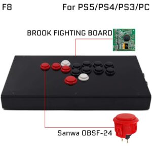 truboost fightbox f8-ps all buttons arcade joystick game controller for ps4/ps3/pc sanwa obsf-24 30 leverless-style