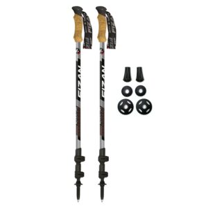 fizan adventure trekking poles – ultralight, backpacking, thru hiking poles, adjustable, collapsible, customized fit, cork grips, aluminum walking sticks