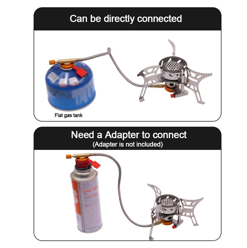 AIROKA 3900W Windproof Backpacking Stove Outdoor Camping Stove with Piezo Ignition Mini Size Stainless Steel Camp Stove for Outdoor Camping Hiking and Picnic