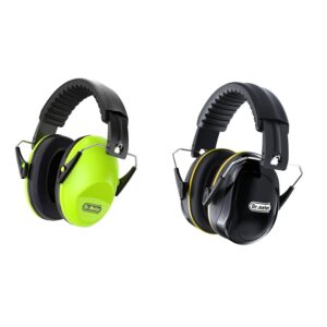 dr.meter ear muffs for noise reduction, green+black & orange