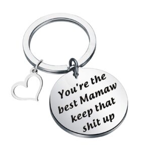 kuiyai funny grandma gift you're the best mamaw keep that shit up keychain mother's day gift(best mamaw ks)