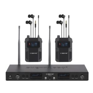 phenyx pro uhf mono dual wireless in-ear monitor system, metal wireless iem system, sturdy bodypack receiver, 2x50 frequencies, separate outputs,164ft operation, suitable for band and studio (ptm-22)