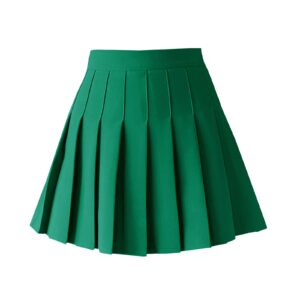 tonchengsd women's high waist pleated mini skirt skater tennis skirt (dark green, xs)