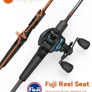 Cadence Primo Baitcasting Rod - Strong & Sensitive Fishing Rod, 40 Ton Carbon Fiber Ultralight Casting Rod with Fuji Reel Seat, Stainless Steel Guides with SiC Inserts, Fishing Pole (Primo-701B-MF)