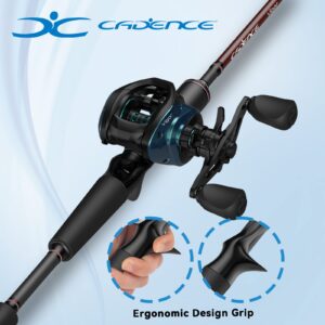 Cadence Vigor Baitcasting Rod 2-Piece Fishing Rods Ultralight & Sensitive Baitcaster Rod-36 Ton Carbon Fuji Reel Seat & Stainless Steel Guides with SiC Inserts Portable Baitcast Rods