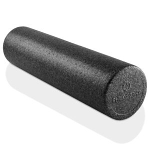 philosophy gym 24" high-density foam roller for exercise, massage, muscle recovery - round, black