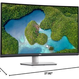 Dell S3221QS 32 Inch Curved 4K UHD (3840 x 2160), VA Ultra-Thin Bezel Monitor, 60Hz, 4MS Response Time, 90% DCI-P3, 99% sRGB, AMD FreeSync, HDMI, DisplayPort, Built in Speakers, VESA Certified, Silver