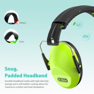 Dr.meter Ear Muffs for Noise Reduction, Green+Black & Orange