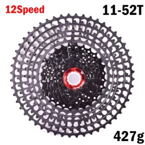 Unisex – Adult's MTB 12 Speed 11-52T Cassette Black Ultralight Bicycle Flywheel 12t Bike Freewheel Parts Mountain,1212Speed11-52T