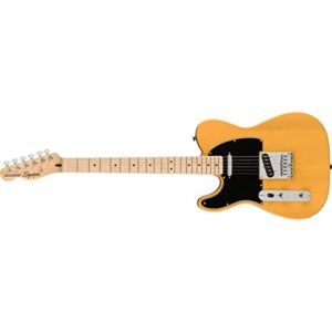 Squier Affinity Series Telecaster Electric Guitar, with 2-Year Warranty, Butterscotch Blonde, Maple Fingerboard, Left-Handed