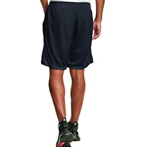 Champion Men's 7" Taped Mesh Short, Black/Black, Medium