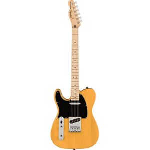 squier affinity series telecaster electric guitar, with 2-year warranty, butterscotch blonde, maple fingerboard, left-handed