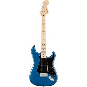 squier affinity series stratocaster electric guitar, with 2-year warranty, lake placid blue, maple fingerboard