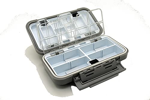 Waterproof Portable Tackle Box Organizer for Vest Small Case Mini Utility Lures Box Kayak fishing Containers For BASS Lures Jewelry Bead for Vest (Gray, MEDIUM)