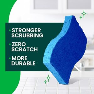 Scotch-Brite Zero Scratch Scrub Sponges, 12 Kitchen Sponges for Washing Dishes and Cleaning the Kitchen and Bath, Non-Scratch Sponge Safe for Non-Stick Cookware