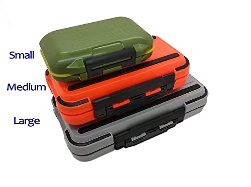 Waterproof Portable Tackle Box Organizer for Vest Small Case Mini Utility Lures Box Kayak fishing Containers For BASS Lures Jewelry Bead for Vest (Gray, MEDIUM)