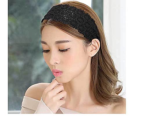 DORIS&JACKY Fashion 2.5 Inch Wide Lace Headbands Elastic Hairbands With Teeth Headwear Accessories For Women And Girls (LACE-5 pcs)…