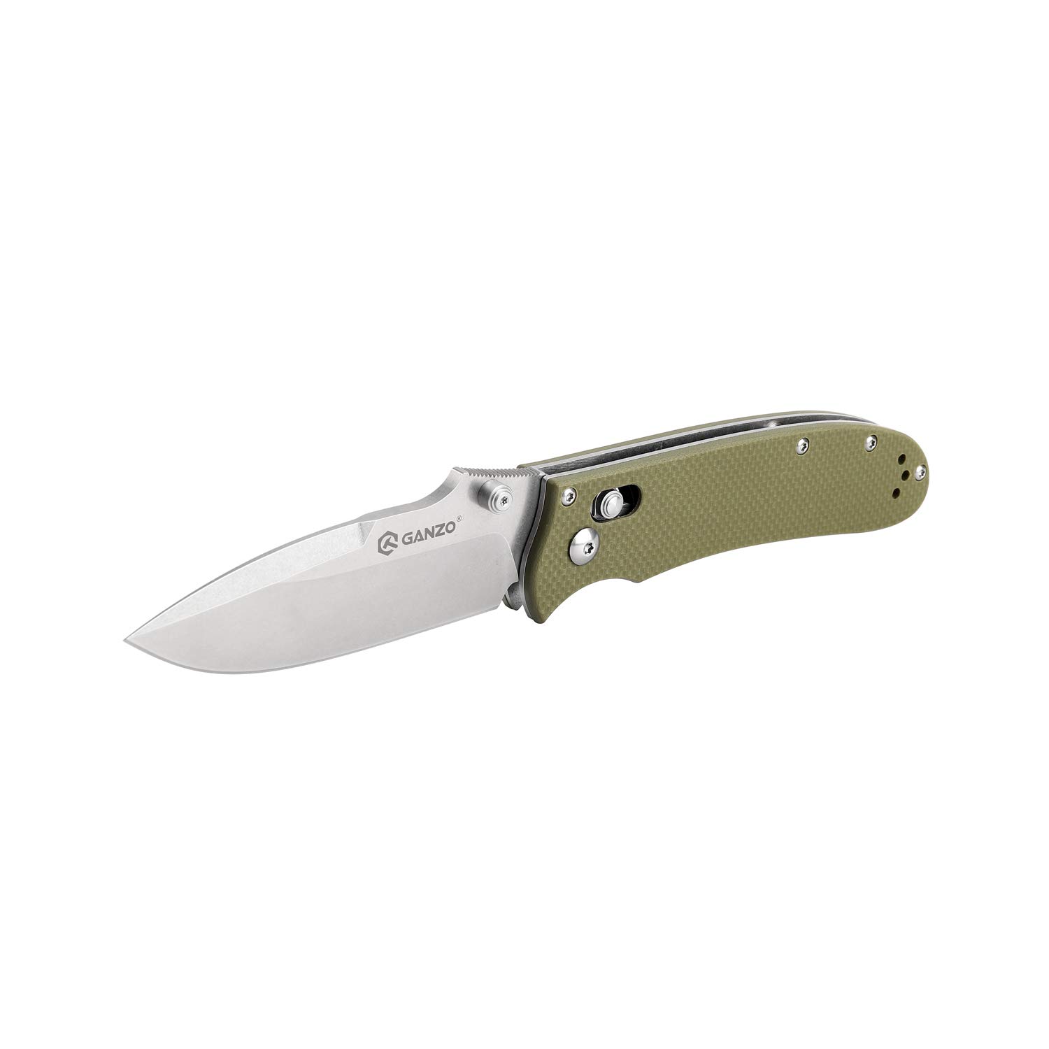 Ganzo D704-GR Pocket Folding Knife D2 Steel Flip Blade G10 Anti-Slip Handle with Clip Hunting Gear Fishing Camping Folder Outdoor EDC Pocket Knife (Green)