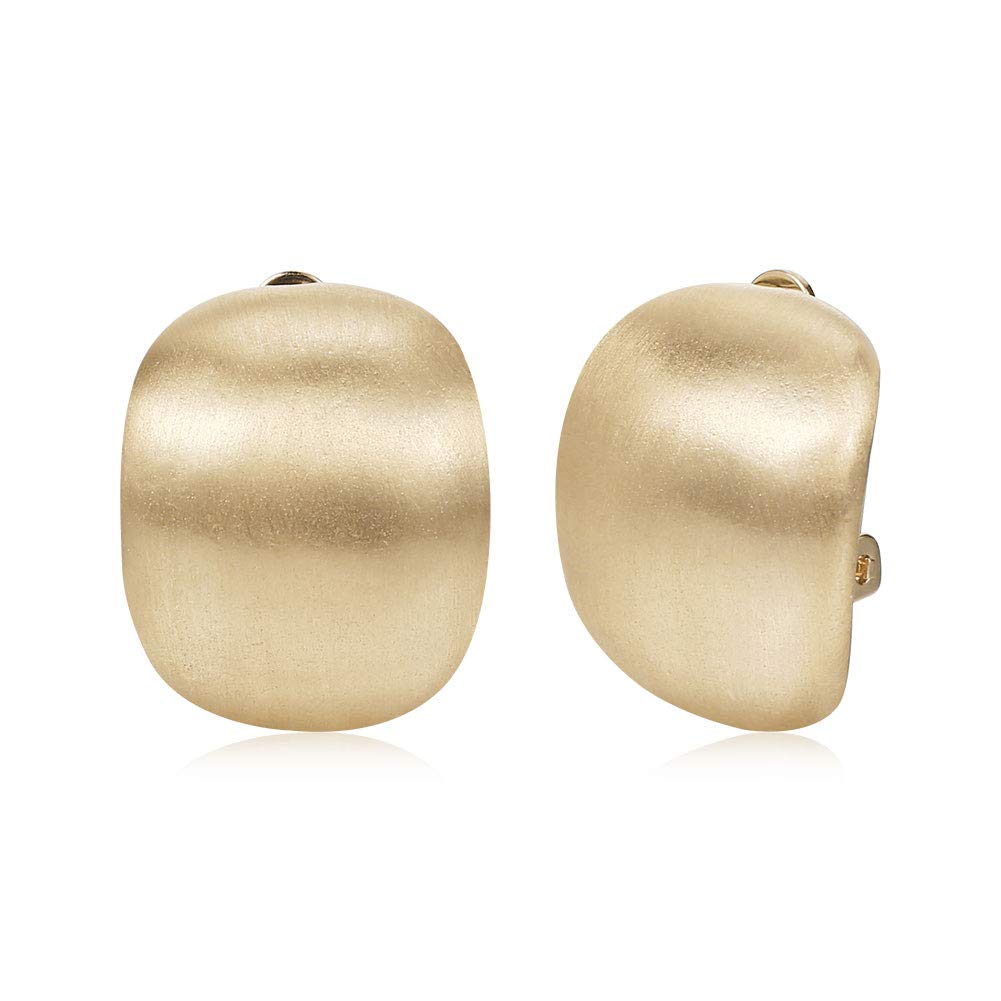 TONLUYAX Matte Gold Clip On Earrings For Women Geometric Square Casual Fashion Not Pierced Earrings Jewelry