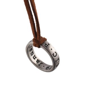 dr's gift uncharted 4 nathan drake ring necklace engraved pendant with adjustable leather chain handmade jewelry unisex cosplay game fans gift