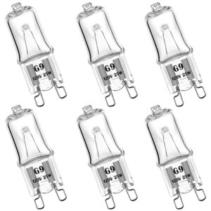 g9 halogen bulb 120v 25w t4 type 2 pin base light bulb replacement dimmable warm white (6 pack)