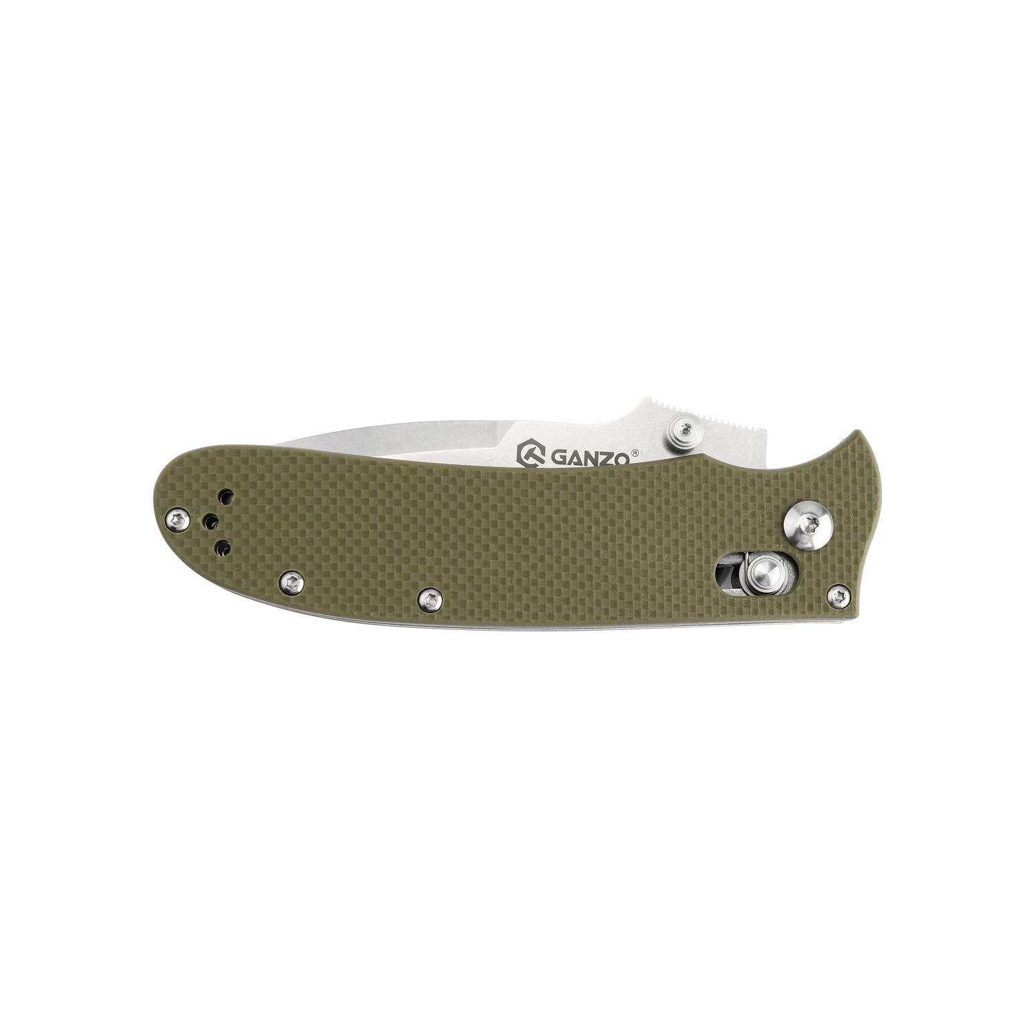 Ganzo D704-GR Pocket Folding Knife D2 Steel Flip Blade G10 Anti-Slip Handle with Clip Hunting Gear Fishing Camping Folder Outdoor EDC Pocket Knife (Green)