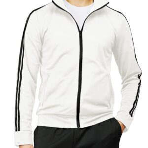 H2H Men's Essentials Warm-Up tripes Track Top IVORY US 3XL/Asia 4XL (CMOJA0103)