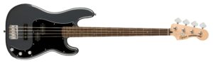 squier affinity series precision bass, charcoal frost metallic, laurel fingerboard