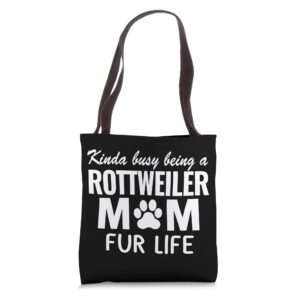 rottweiler mom fur life dog lover gift for women tote bag