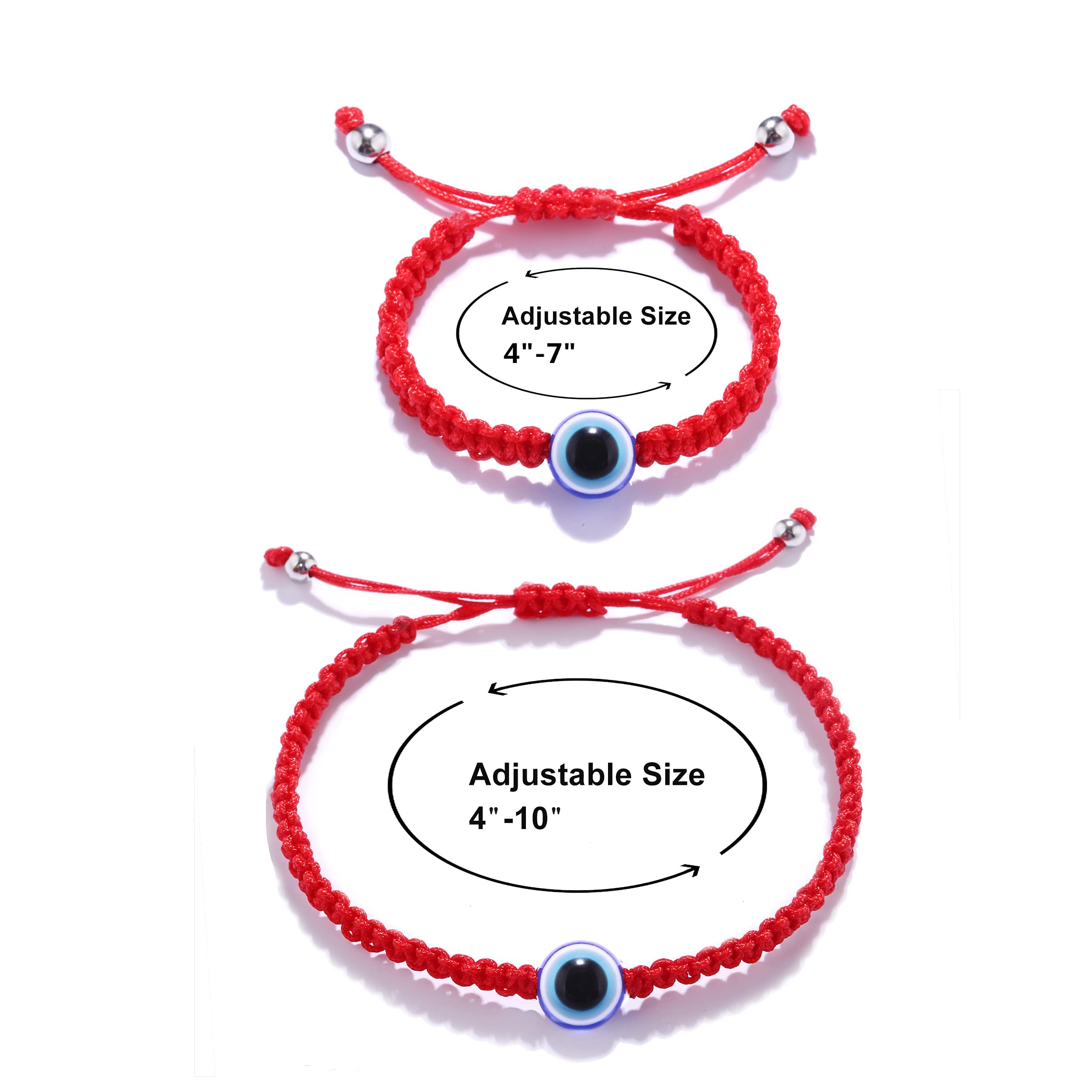 Sucanra Evil Eye Bracelet Mommy and Me Matching Bracelet Set Kabbalah Protection Amulet for Women Little Girls & Boys (Braided Rope Style (2pcs Family Pack))