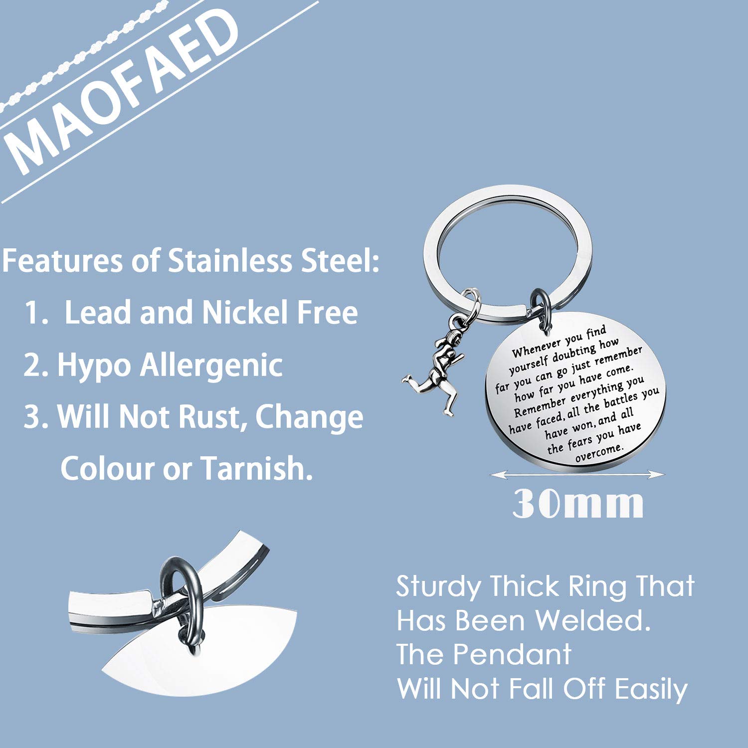 MAOFAED Running Gift Runner Gift Runner Keychain Running Keychain Fitness Gift Athlete Gift Marathon Runner Gift