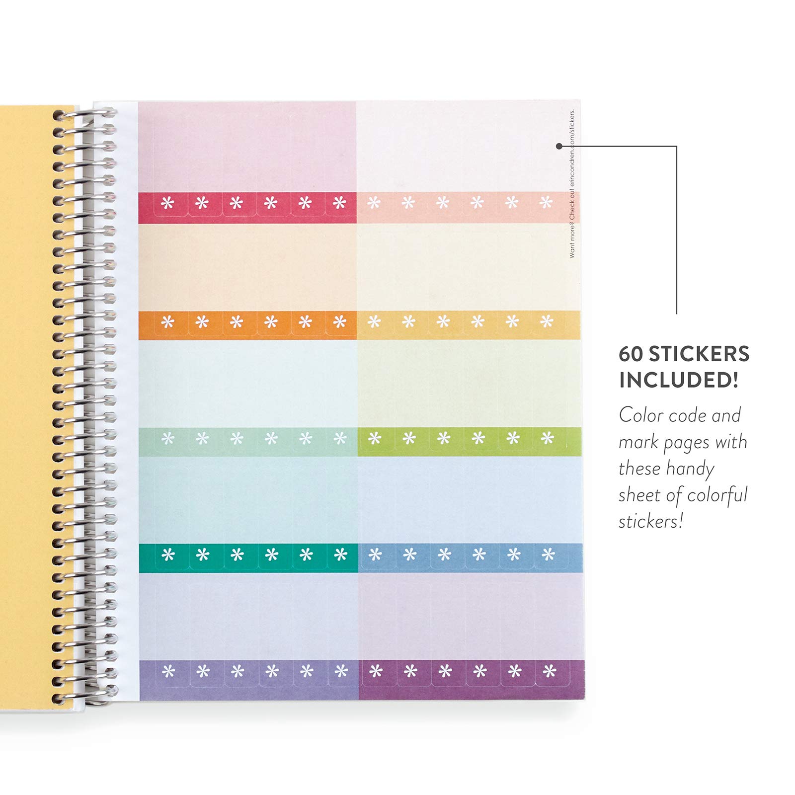 Erin Condren 8.5" X 11" Spiral Bound Dot Grid Journal Notebook - Mid Century Circles, 5Mm Dot Grid, 160 Page Writing, Drawing & Art Notebook, 80Lb Thick Mohawk Paper, Stickers Included