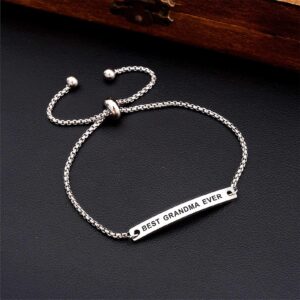 SOUSYOKYO Best Grandma Ever Bracelet, Grandma Birthday Gifts, Mother's Day Jewelry for Grandmother, Grandma Valentine's Day Present from Grandchild