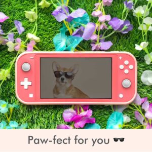 BelugaDesign Corgi Boba Case | Cute Kawaii Dog Bubble Tea Pastel Pet Cover | Snap Shell Compatible with Nintendo Switch (Switch Lite, Pink)