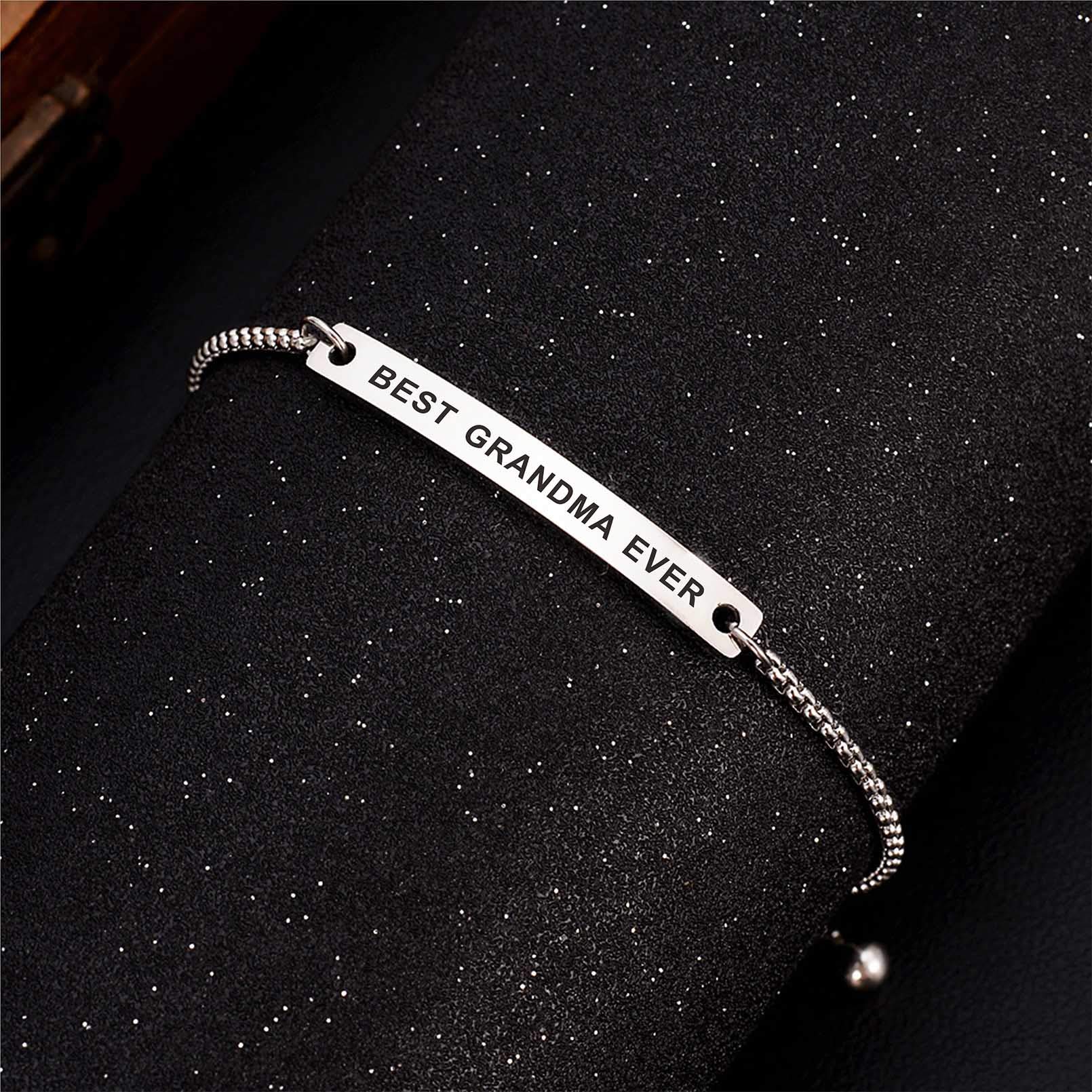 SOUSYOKYO Best Grandma Ever Bracelet, Grandma Birthday Gifts, Mother's Day Jewelry for Grandmother, Grandma Valentine's Day Present from Grandchild