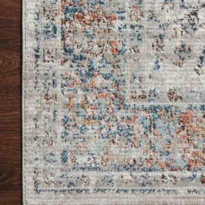 Loloi II Bianca Collection BIA-02 Stone/Multi 6'-7" x 9'-2" Area Rug