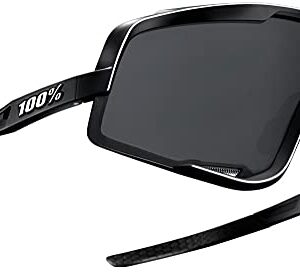 100% Glendale Sport Performance Cycling Sunglasses (SOFT TACT BLACK - Smoke Lens)