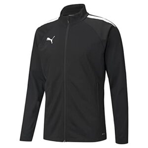 puma mens teamliga training jacket, black/white, large us