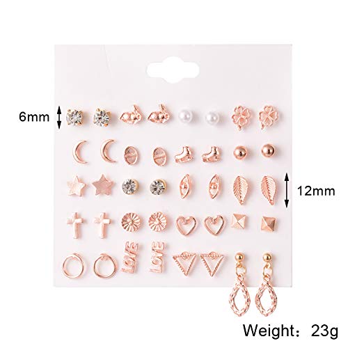 87 Pairs Assorted Earrings Set Fashion Earrings for Women Stud Earrings Set Hypoallergenic Faux Pearl Flower Heart Earring Sets