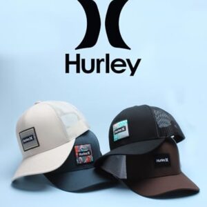 Hurley Men's Caps - Fairway Trucker Mesh Panel Baseball Cap Trucker Hat - Snap Back Hats for Men, Size One Size, Obsidian