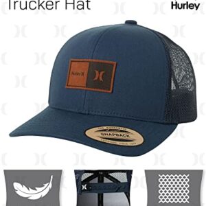 Hurley Men's Caps - Fairway Trucker Mesh Panel Baseball Cap Trucker Hat - Snap Back Hats for Men, Size One Size, Obsidian